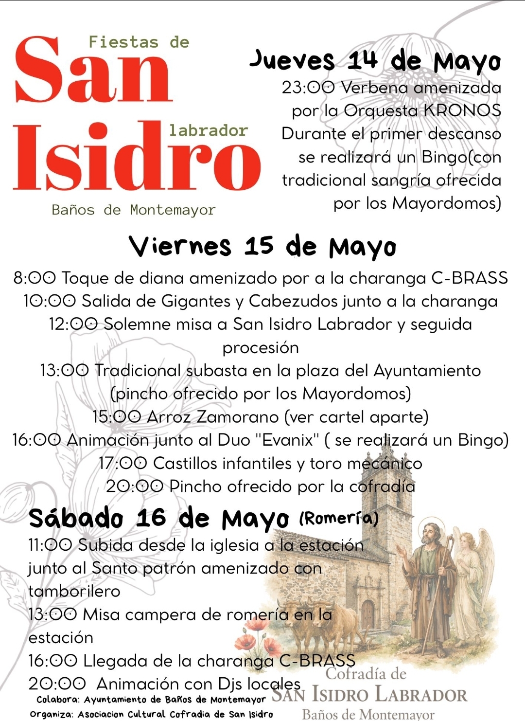 Fiestas de San Isidro Labrador 2026 - Vive Baños de Montemayor